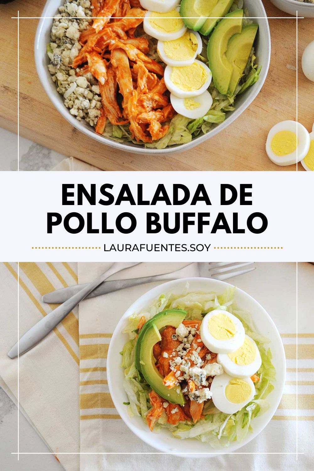 Ensalada con Pollo Buffalo Saludable | Fácil y Casero